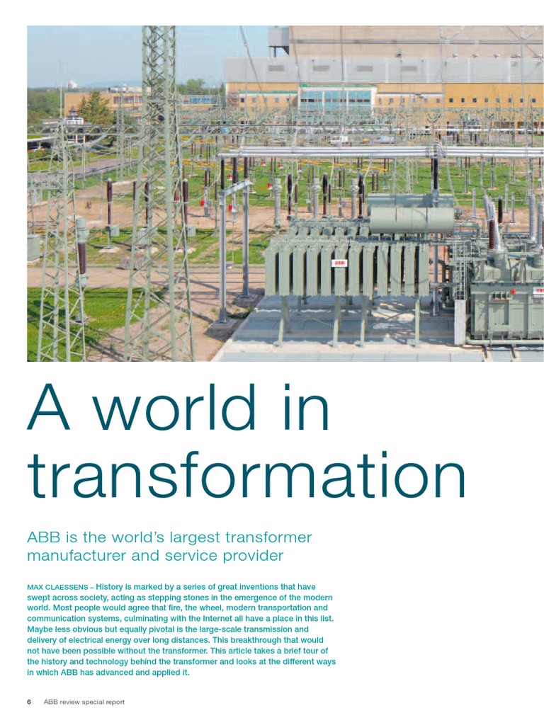 A World in Transformation: ABB Is The World's Largest Transformer ...