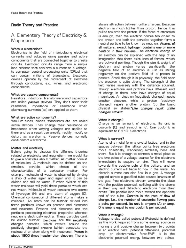 Radio Theory and Practice | PDF | Series And Parallel Circuits | Capacitor
