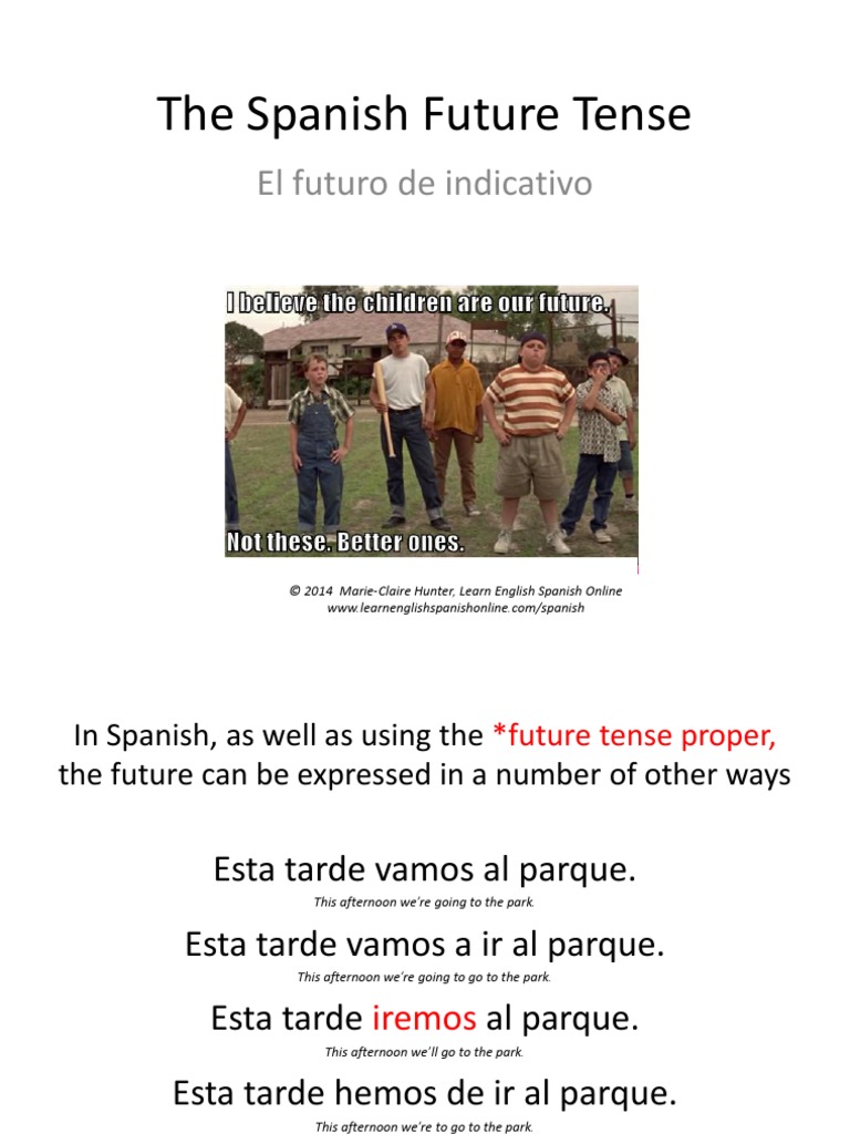 LESO The Spanish Future Tense | PDF | Grammatical Tense | Grammar
