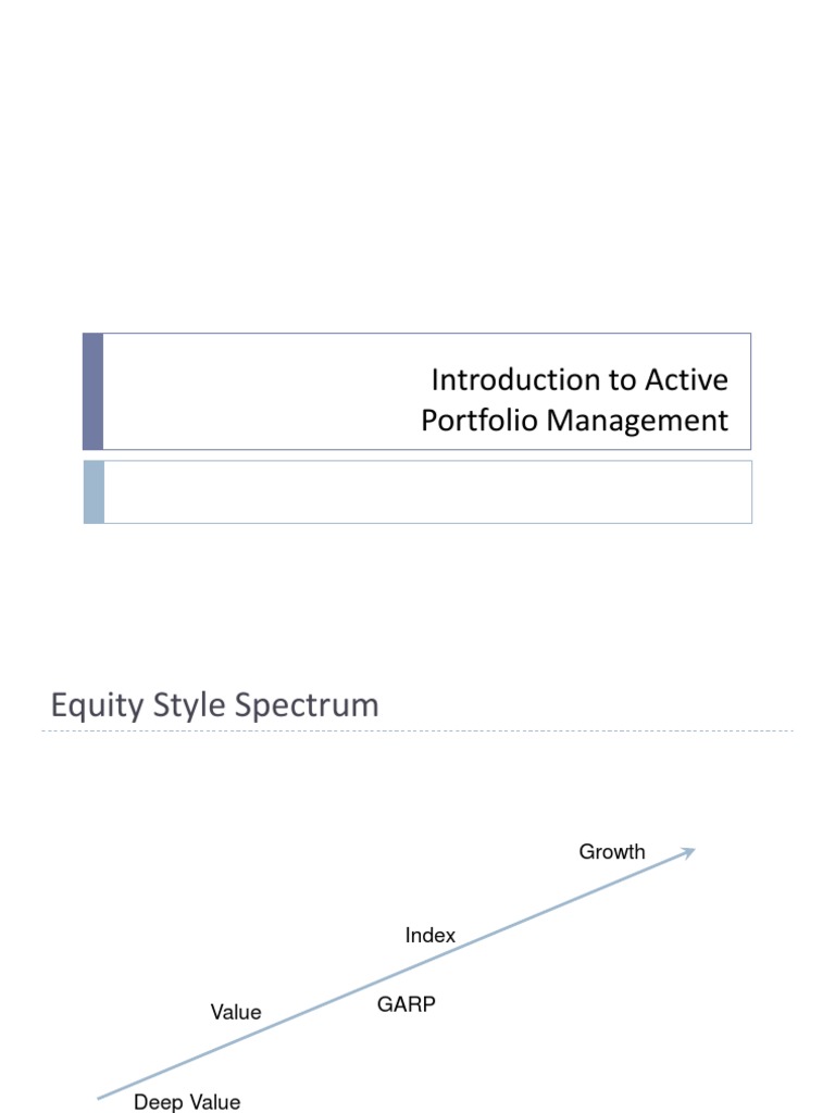 Introduction To Active Portfolio Management | PDF | Value Investing ...