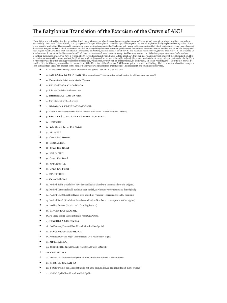 Exorcism of The Crown of Anu | PDF | Paranormal | Supernatural Legends