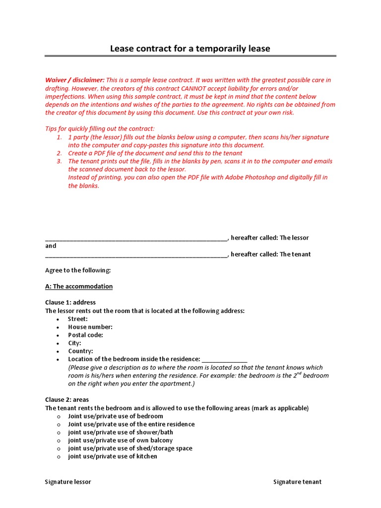 Lease Contract English | PDF | Lease | Leasehold Estate
