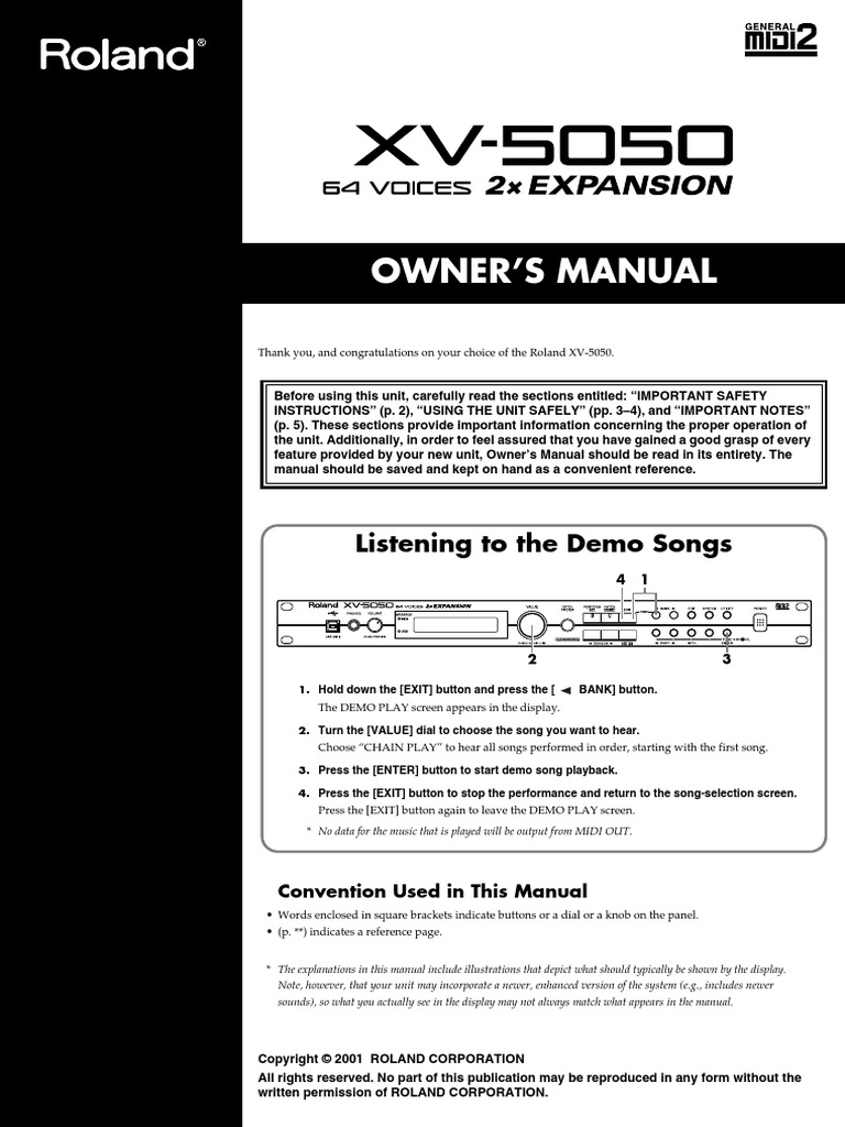 XV-5050 Manual | PDF | Synthesizer | Electromagnetic Interference