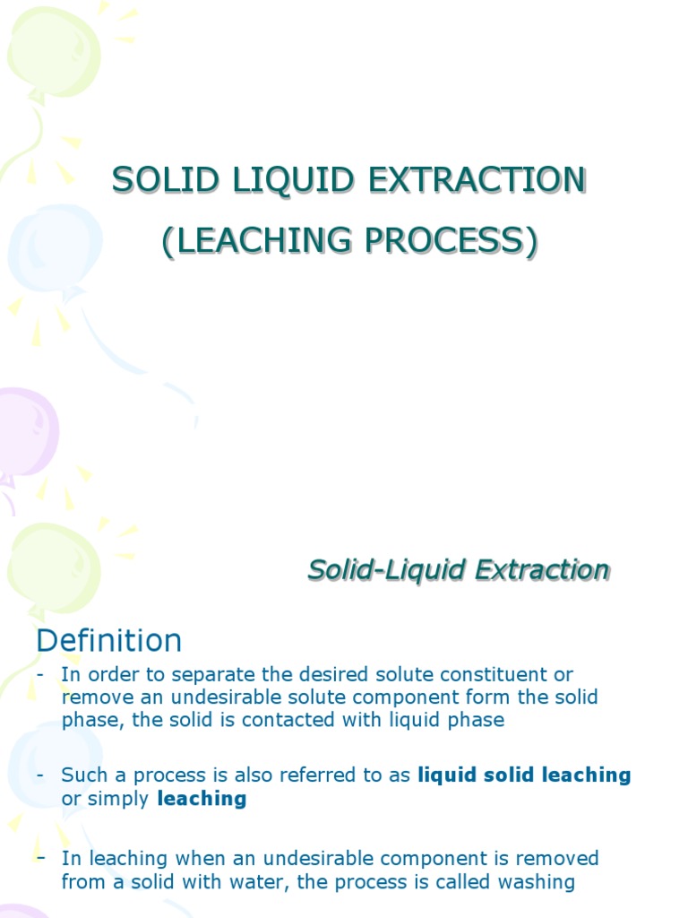Leaching | Solubility | Solution