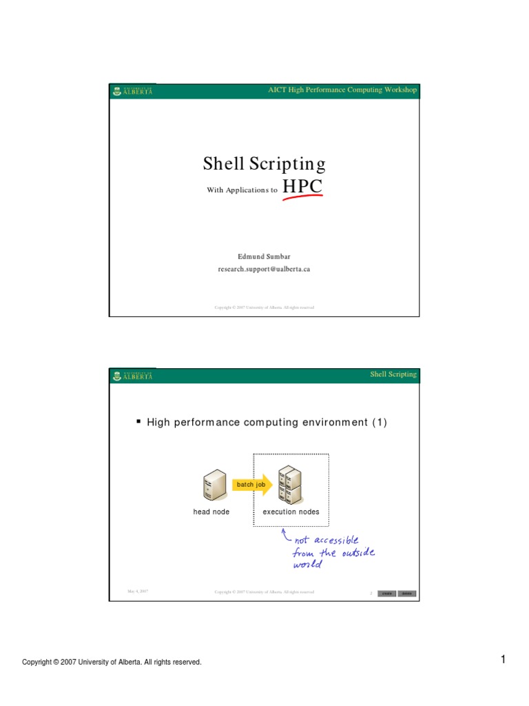 Shell Scripting Hpc High Performance Computing Environment Pdf