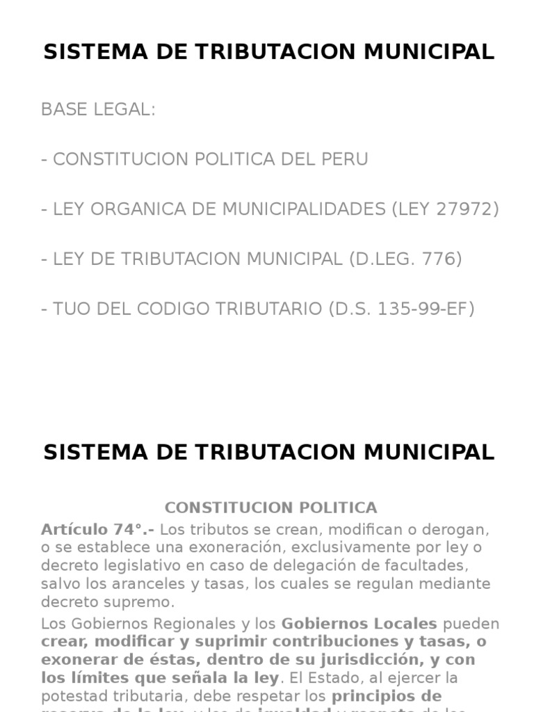 DERECHO TRIBUTARIO-Sistema Tributario Municipal | PDF | Impuestos | Cuota DERECHO TRIBUTARIO-Sistema Tributario Municipal | PDF | Impuestos | Cuota