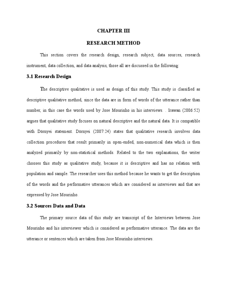 Chapter III | PDF | Qualitative Research | Data