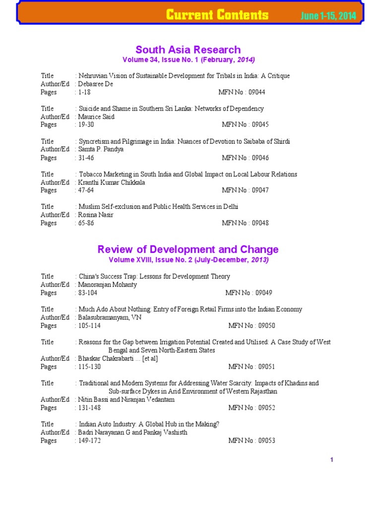 Current Contents-25 | PDF | Employment | Economies