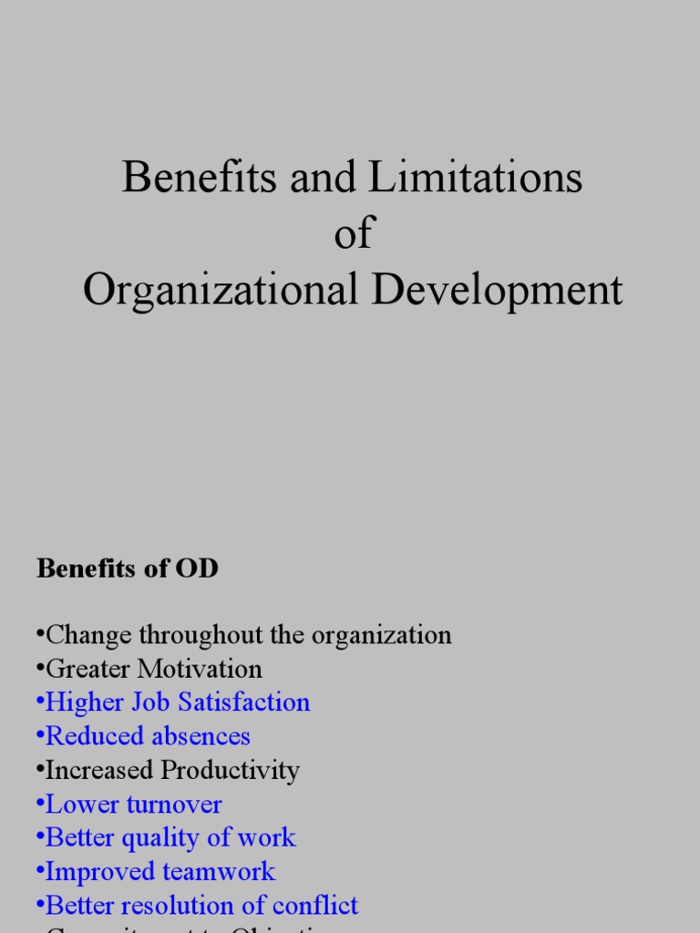 Benefits and Limitations of Organizational Development | PDF | Job ...