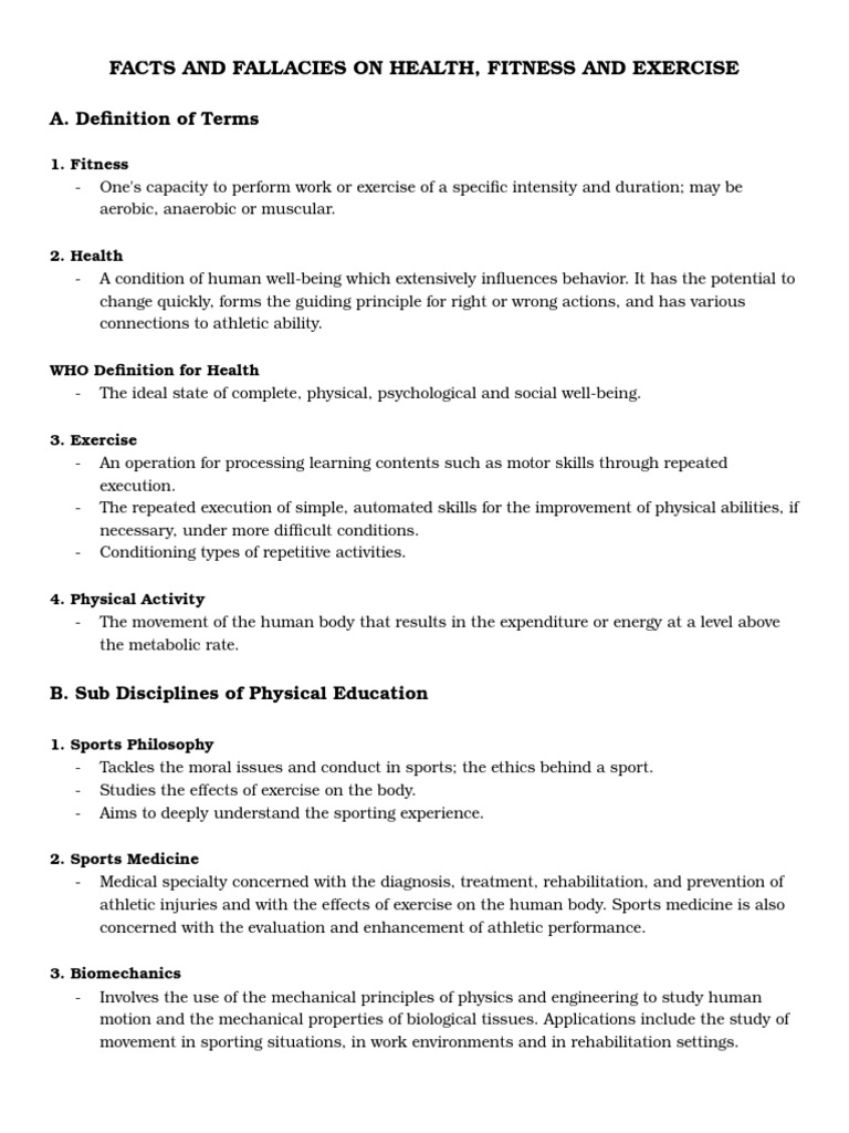 Facts and Fallacies On Health | PDF | Carbohydrates | Physical Exercise