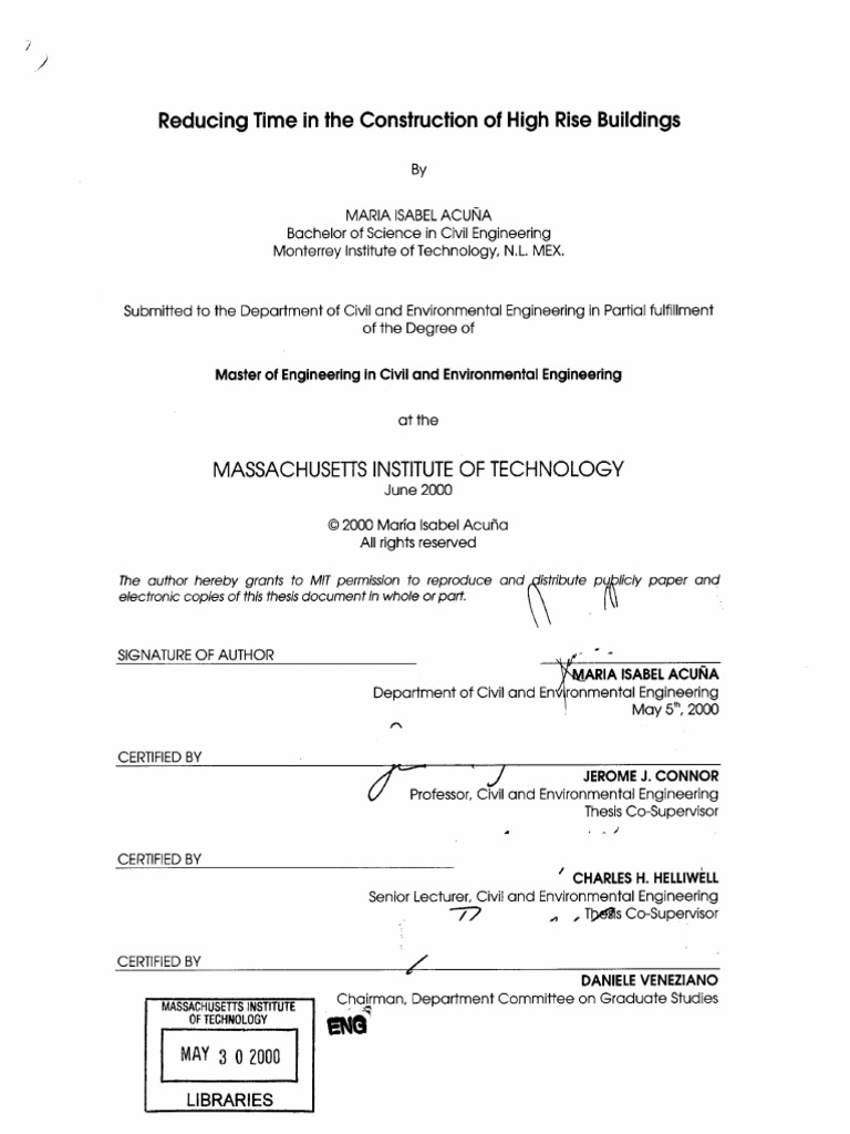 Reducing Time High Rise Building - Thesis | PDF | Crane (Machine) | Wall