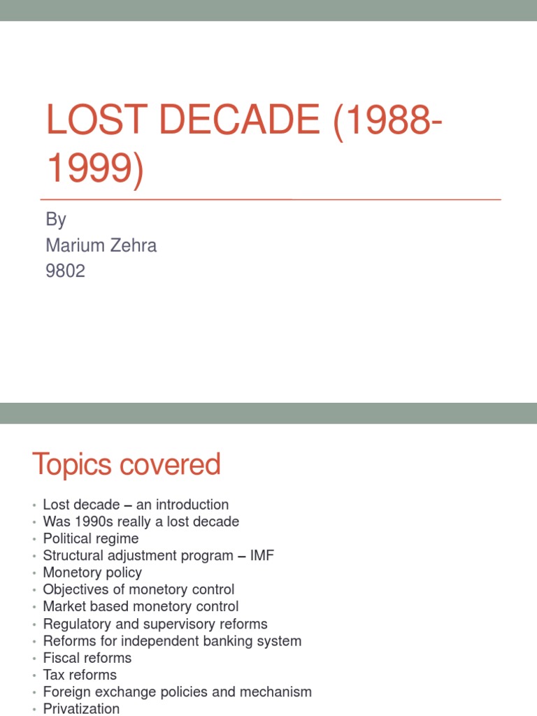 Lost Decade (1988-1999) | PDF | Structural Adjustment | Taxes
