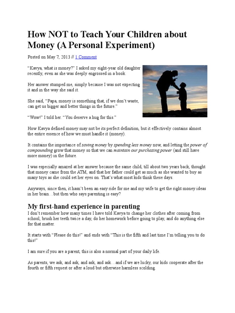 How NOT To Teach Your Children About Money | PDF