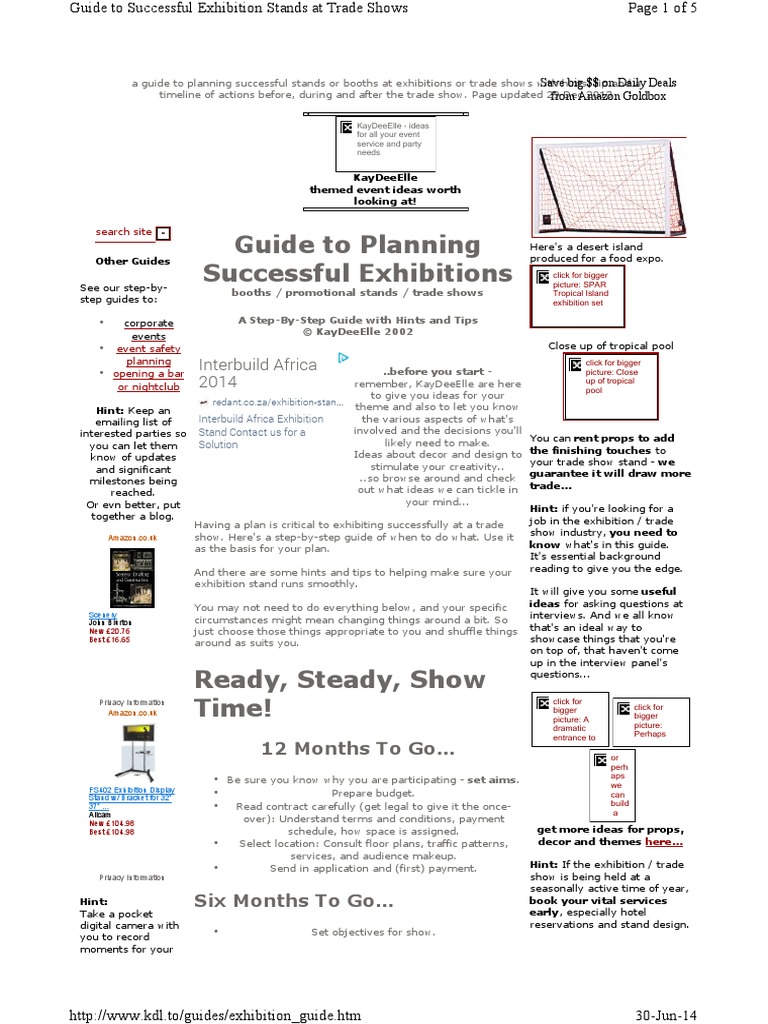 Guide To Exhibition Planning | PDF | Cheque | Advertising