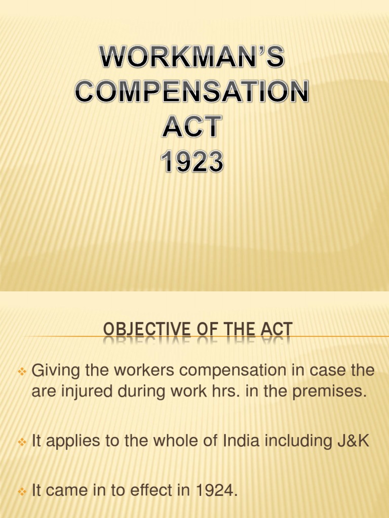 Workmen's Compensation Act | PDF | Workers' Compensation | Wage