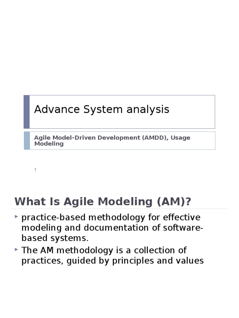 Advance System Analysis: Agile Model-Driven Development (AMDD), Usage Modeling | PDF | Use Case ...