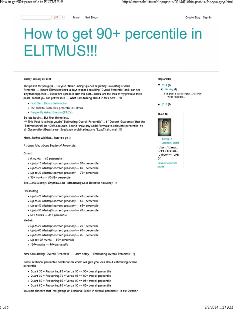 How To Get 90 Percentile In ELITMUS PDF Teaching Mathematics