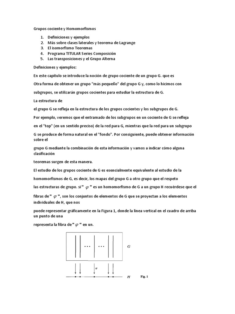 Grupos Cociente y Homomorfismos (Exposicion) | PDF | Grupo (Matemáticas) | Multiplicación
