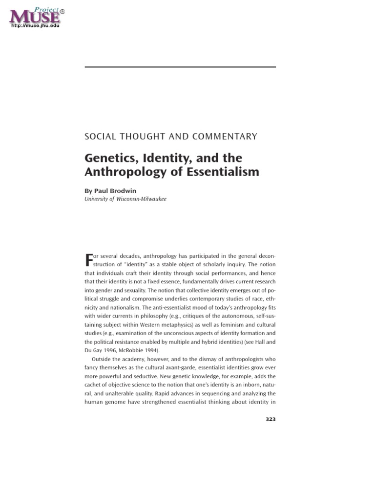 Genetics and Essentialism | PDF | Anthropology | Genetics