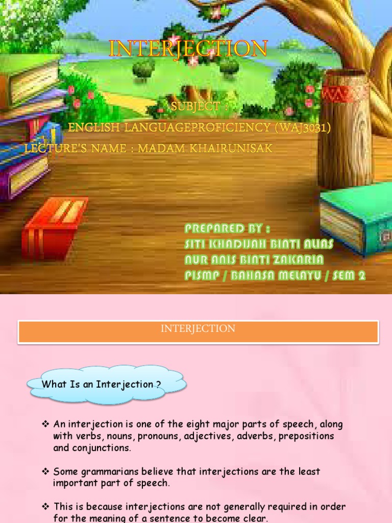 Interjection Pdf Part Of Speech Syntactic Relationships