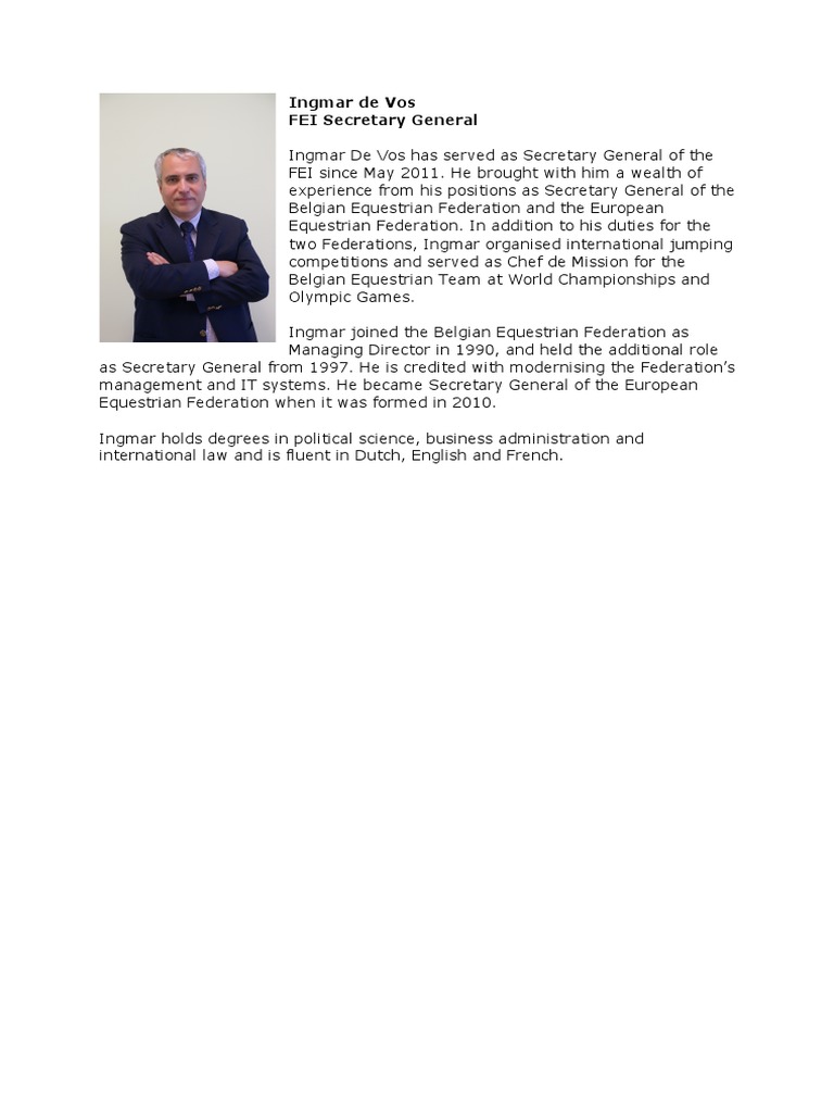 Ingmar de Vos - Biography | PDF