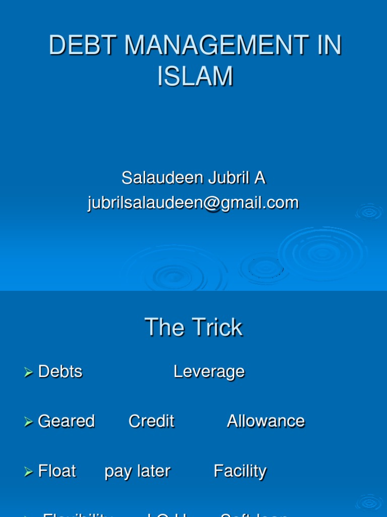 Debt Management in Islam: Principles & Practices | PDF | Debt | Credit Card