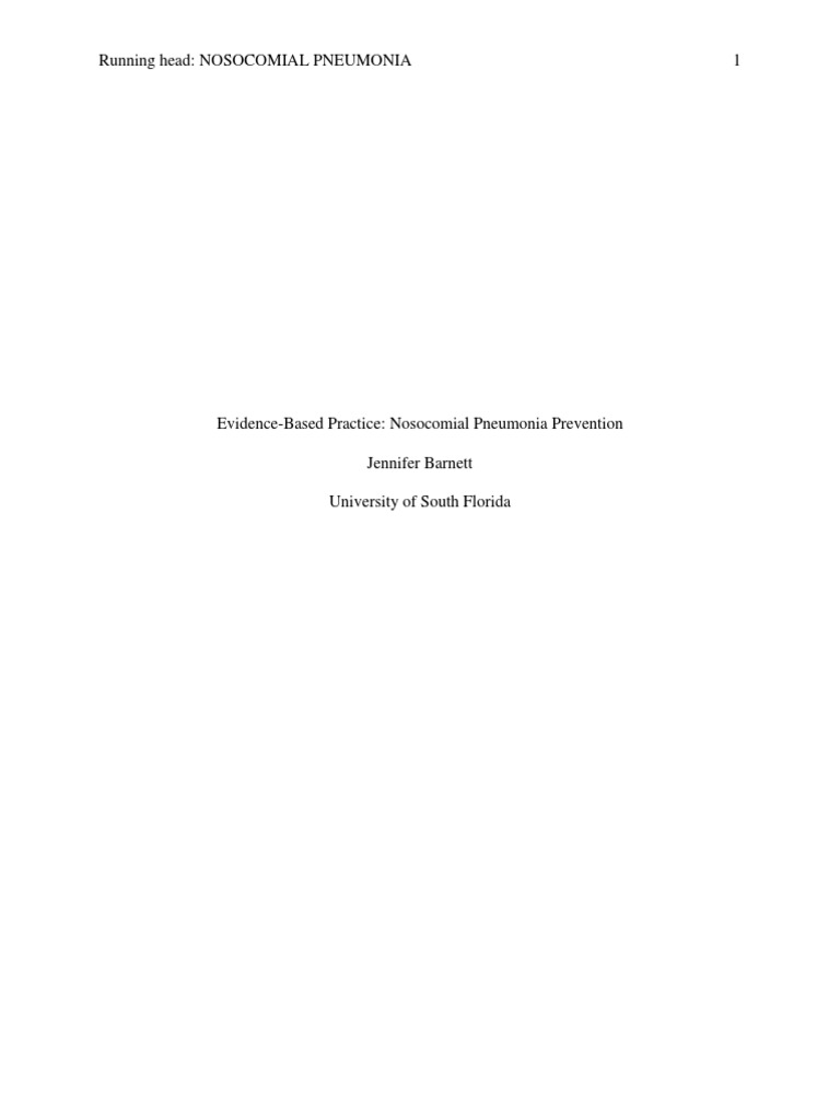 Fundamentals Ebp Paper | PDF | Pneumonia | Hospital Acquired Infection