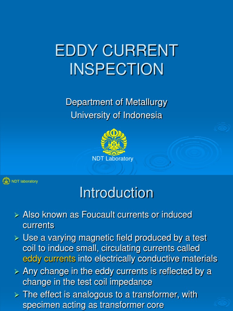 Ndt03 Eddy Current Inspection Pdf Inductor Alloy