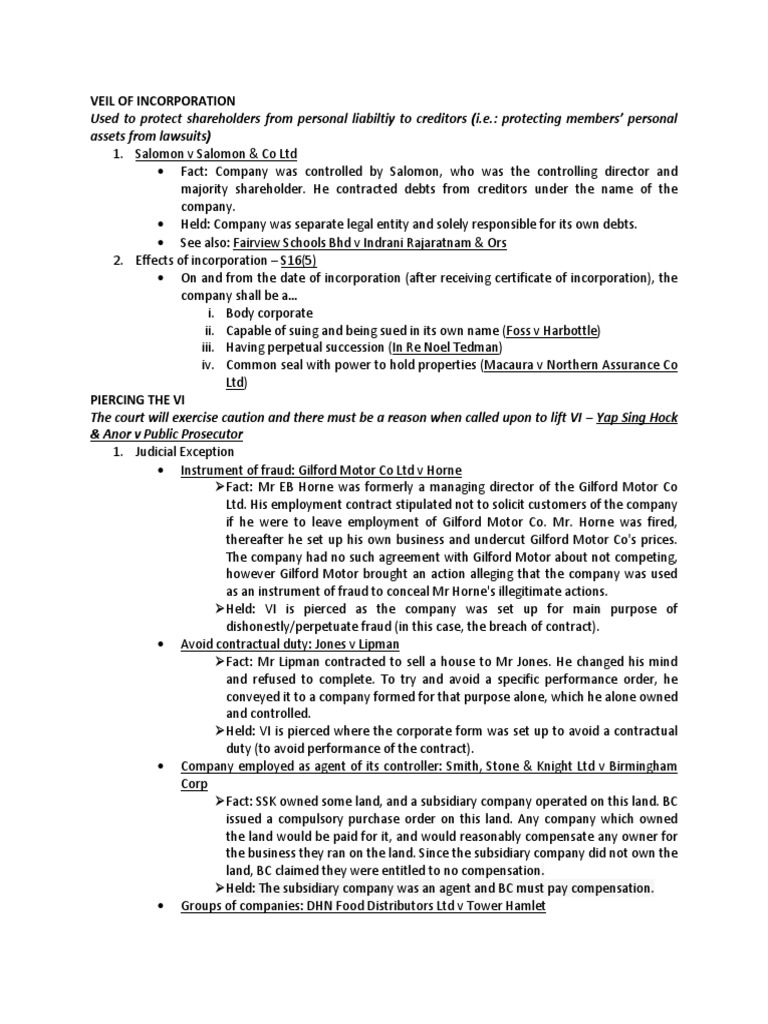 Corporate Law Pdf Legal Personality Corporate Law