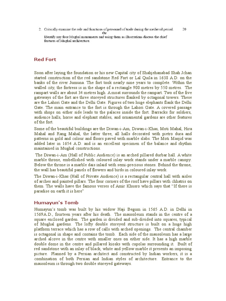 Red Fort Pdf Architectural Design Architecture