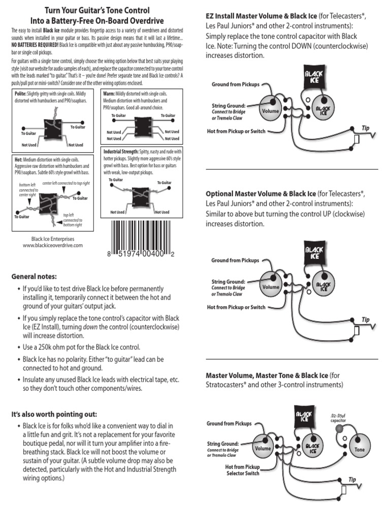 Black Ice Passive Distortion Module | PDF | Guitars | Bass Guitar