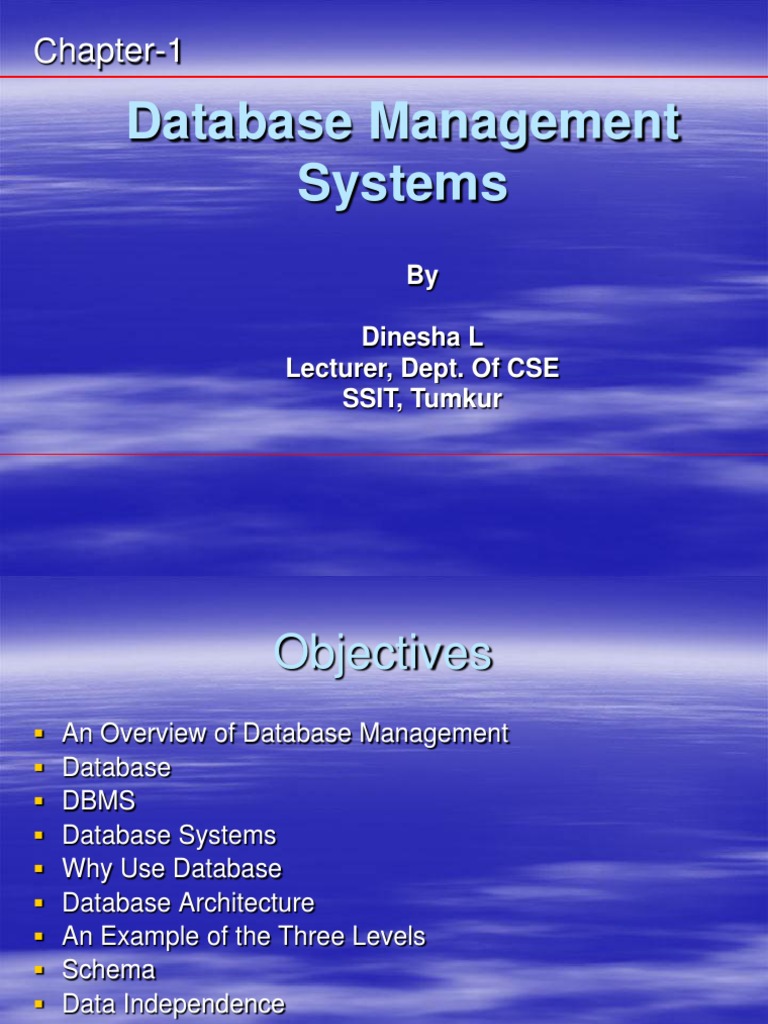 Database Management Systems: Chapter-1 | PDF | Database Schema | Sql