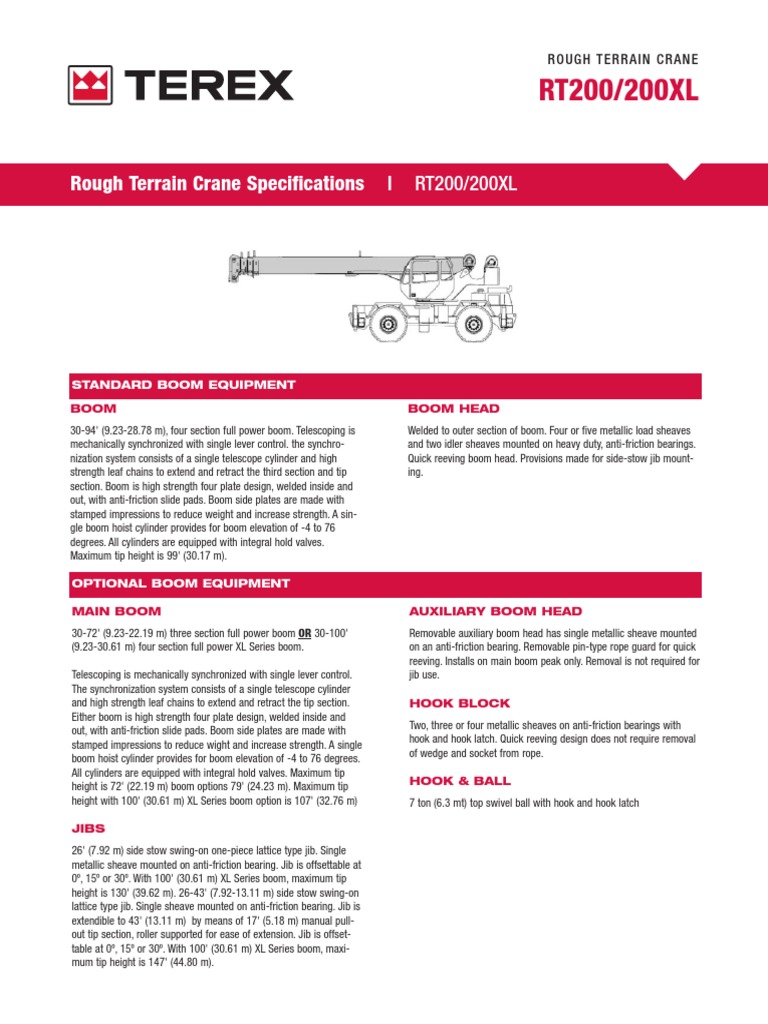 Terex RT230 | PDF | Crane (Machine) | Steering