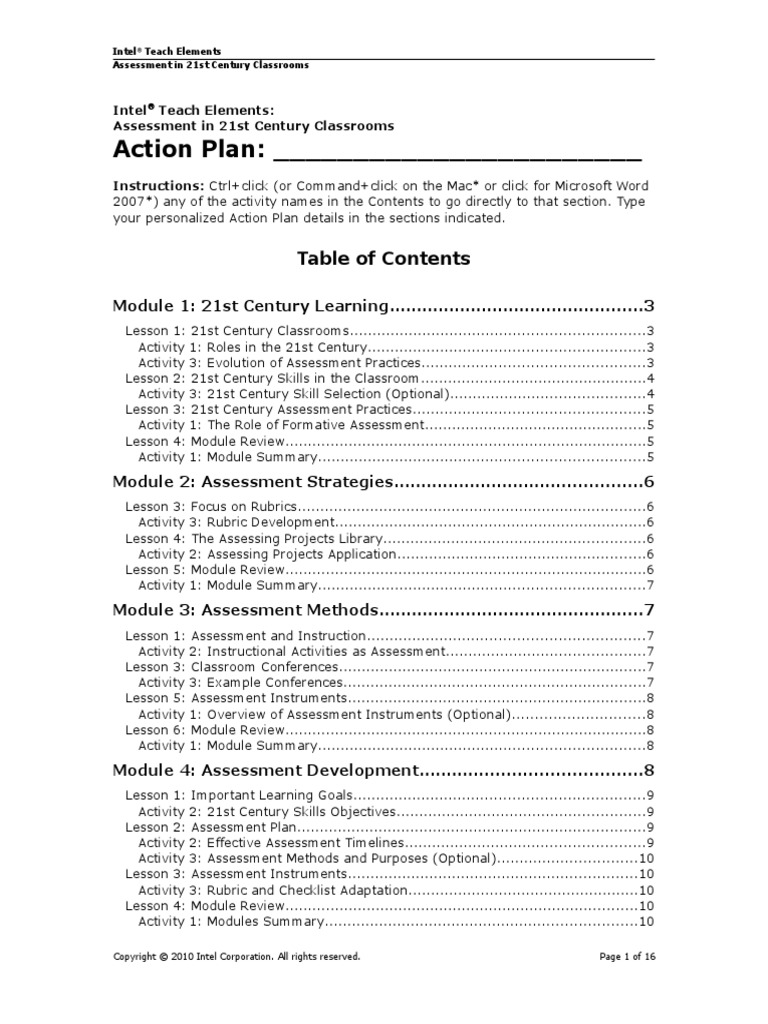 Assessment Action Plan | Download Free PDF | Pedagogy | Educational ...