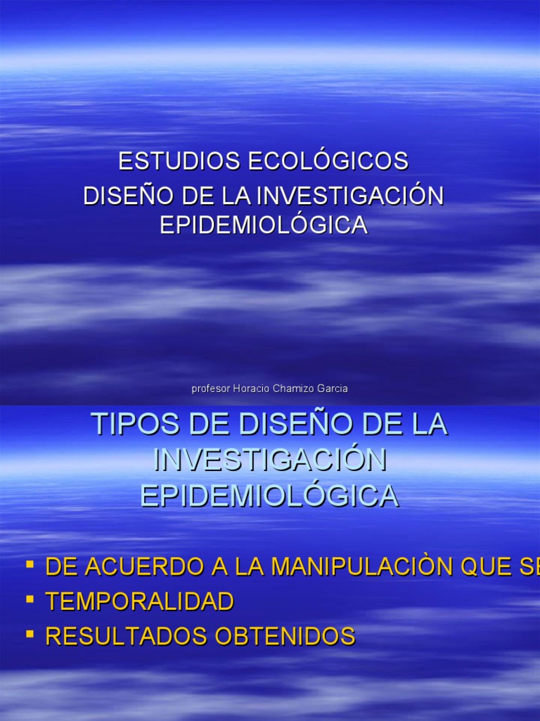 Diseño de Estudios Ecológicos en Epidemiología | PDF | Epidemiología ...