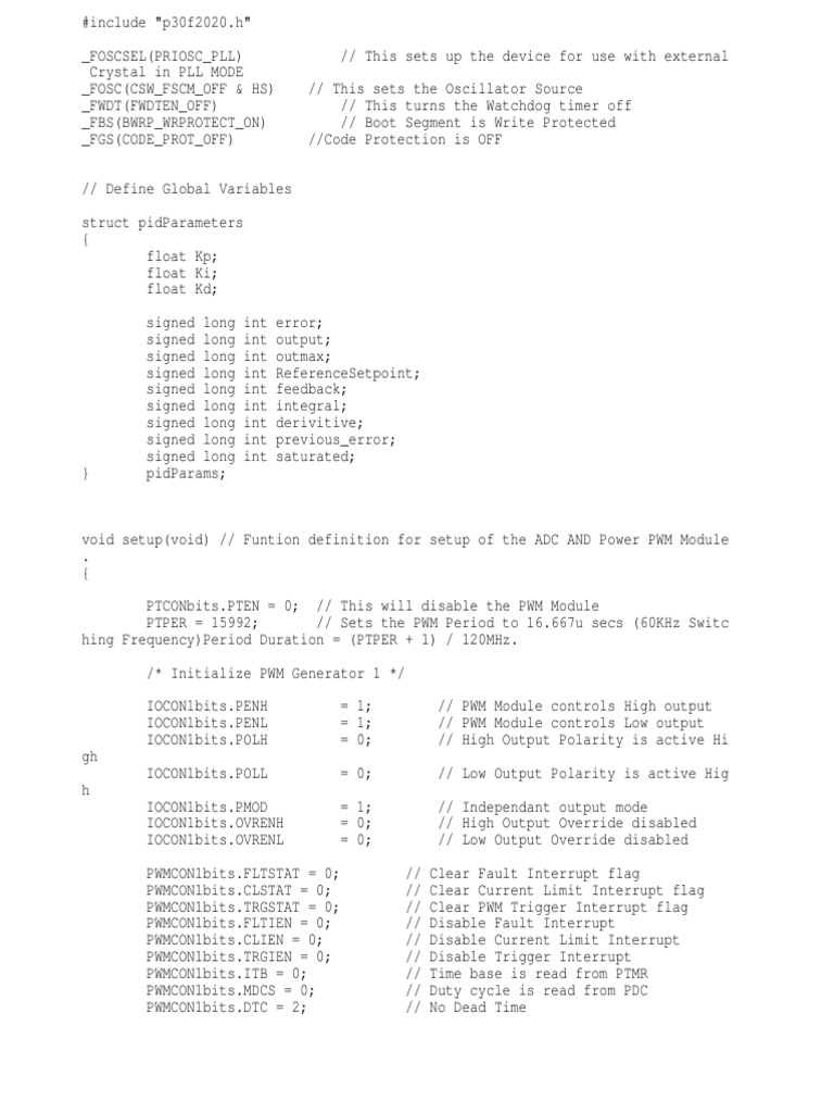 Pid Position Control Dspic 30f2020 Pdf Analog To Digital Converter Computer Engineering 