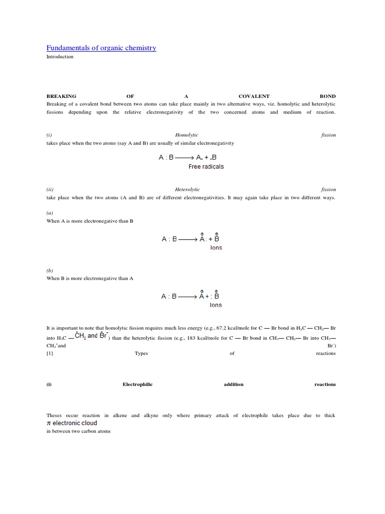 Fundamental Organic Chemistry | PDF | Chemical Reactions | Aromaticity