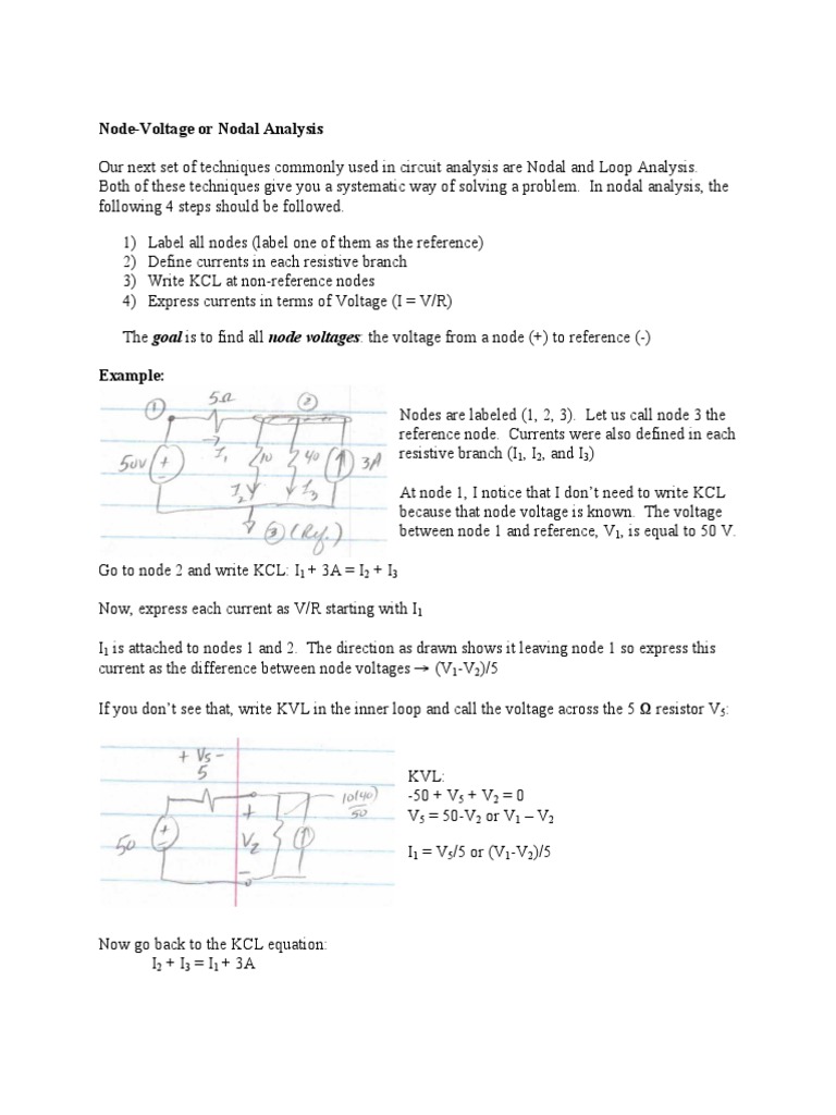 Node-Voltage or Nodal Analysis | PDF | Matrix (Mathematics) | Determinant