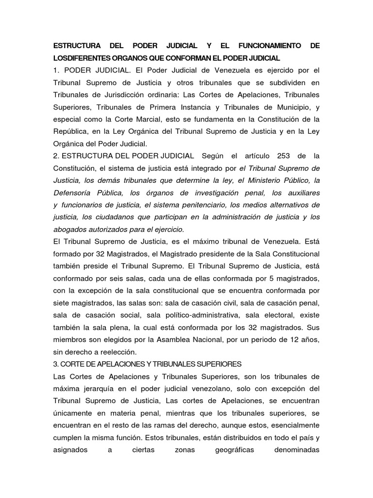 Estructura Del Poder Judicial. | PDF | Instituciones sociales | Ciencias sociales