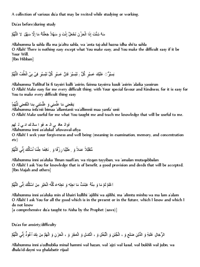 A Collection of Various Duas | PDF | Religious Belief And Doctrine ...