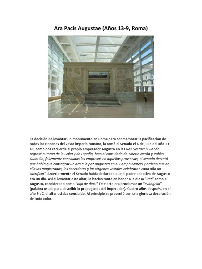 Ara Pacis Augustae | PDF | Augusto | Altar