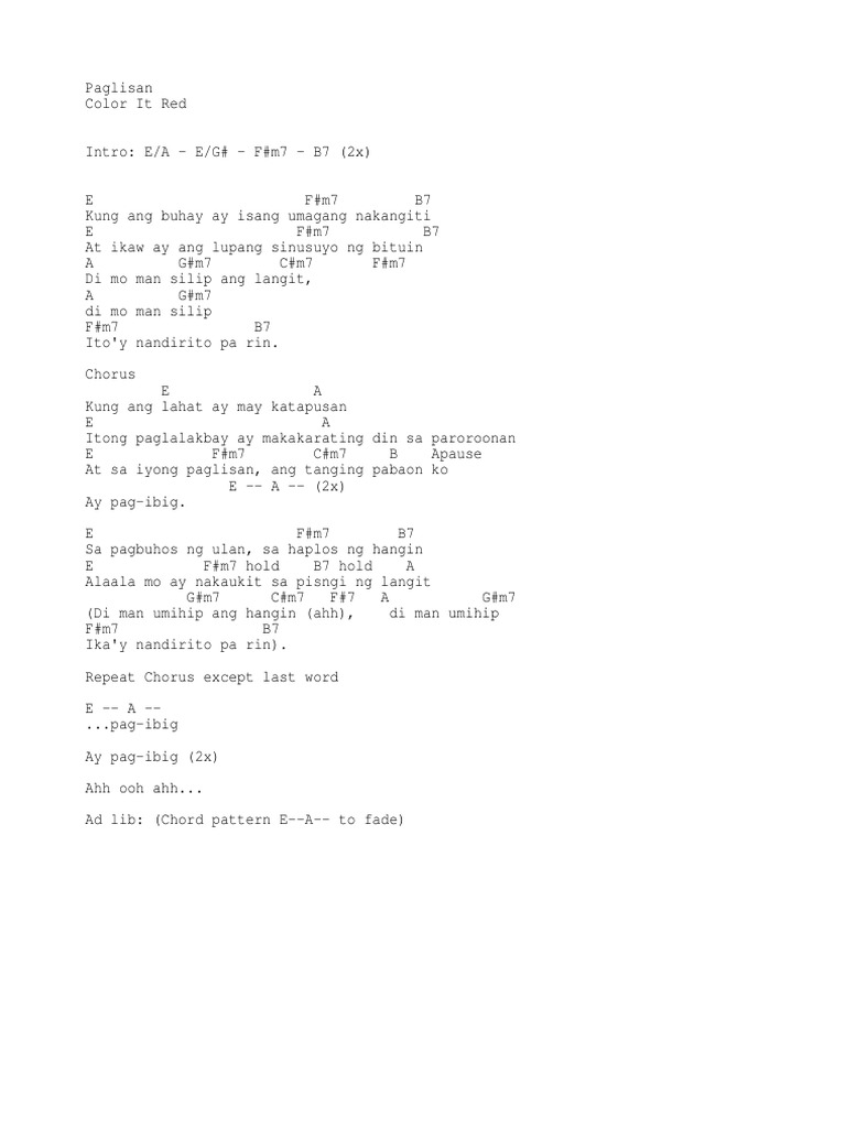 PagliSan - Lyrics and Chords | PDF