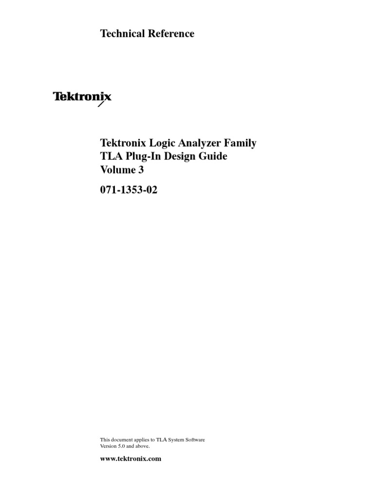Technical Reference: This Document Applies To TLA System Software ...
