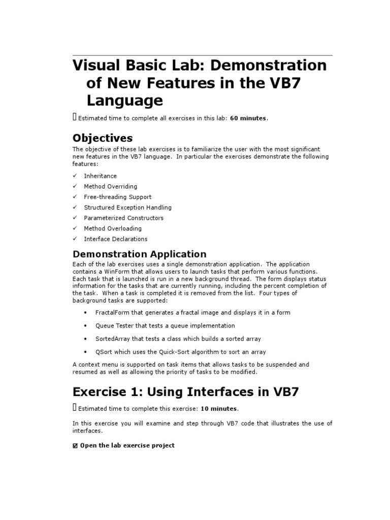 Vb Language Lab Pdf Class Computer Programming Constructor Object Oriented Programming 1243