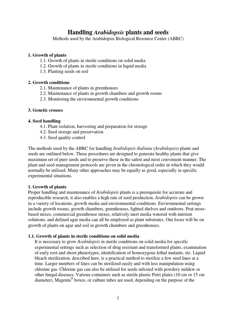 Handling Seeds | PDF | Seed | Flowers