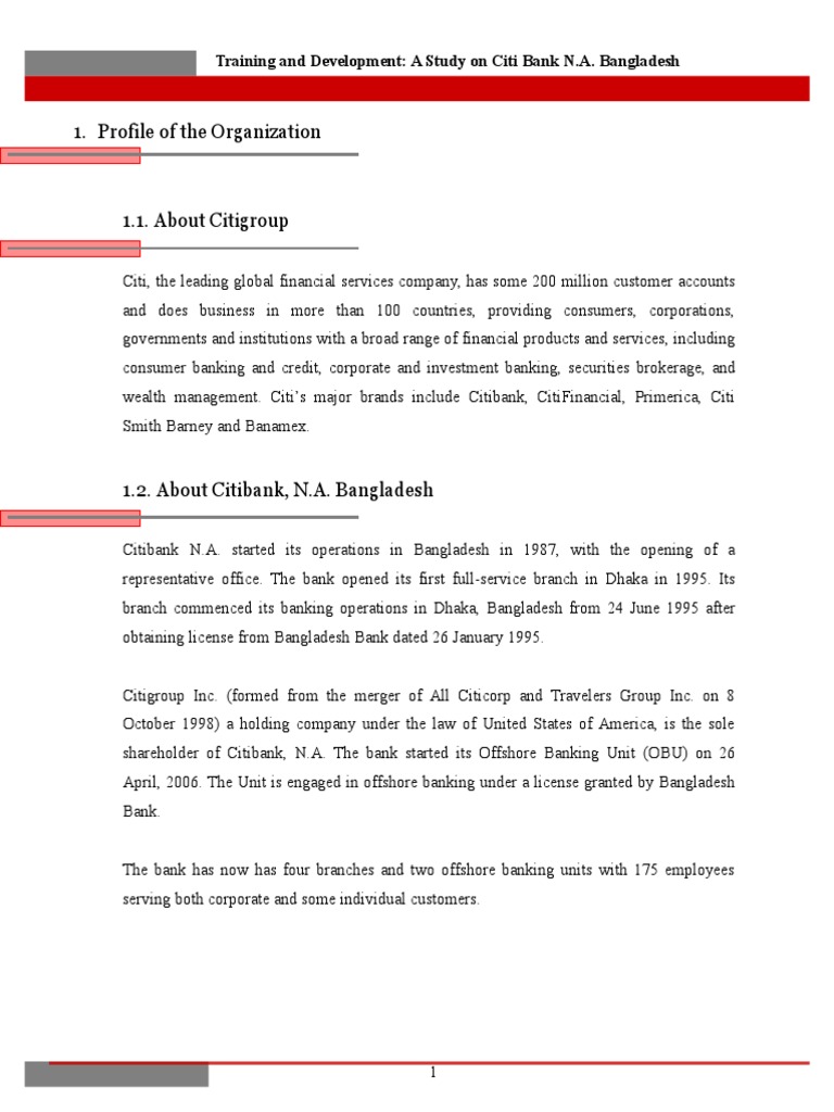 Internship Report 2nd Part | PDF | Citigroup | Citibank