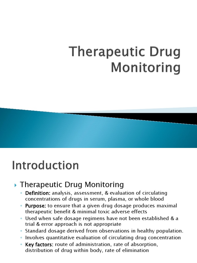 Understanding Therapeutic Drug Monitoring | PDF | Epilepsy | Medical ...