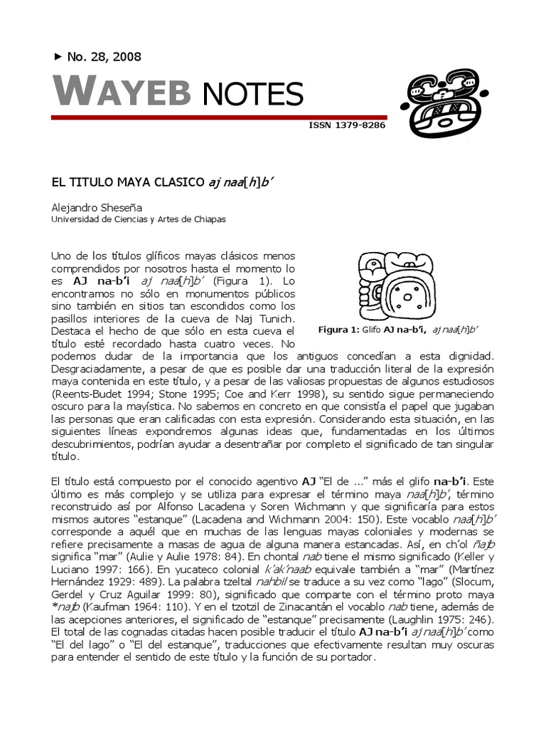 El Título Maya Clásico aj naa[h]b’ | PDF | Civilización maya | Pinturas