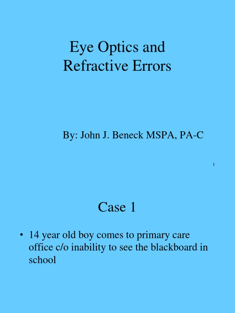 Visual Acuity & Refractive Errors | PDF | Visual Acuity | Cornea