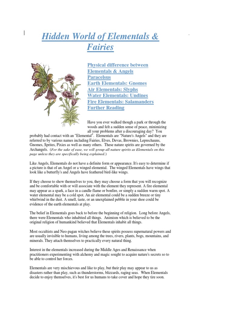 Hidden World of Elementals | PDF | Fairies | Mythology